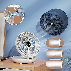 Foldable Air Circulation Fan, Portable Mini Fan, Household Dual-use Kitchen Fan, Wall-mounted desktop fan, Table Air Circulator Fan, Personal Fan, Ultra Quiet Small Table Fan, Office Desk fan (White)