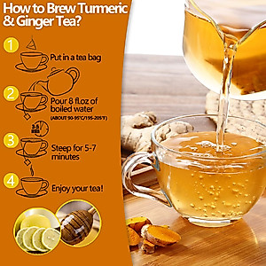 120 Premium Turmeric, Ginger, Cinnamon Blend Tea Bags, 100% Natural & No Additives & Caffeine Free.