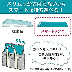 Kokuyo Campus Smart Ring Binder, B5 Light Blue Binder Notebook Up to 25 Sheets 26 Holes Slim Binder Folder with 10 Extra Campus Sarasara Loose-Leaf Paper for Work & Study, Japan Import (RU-SP700LB)