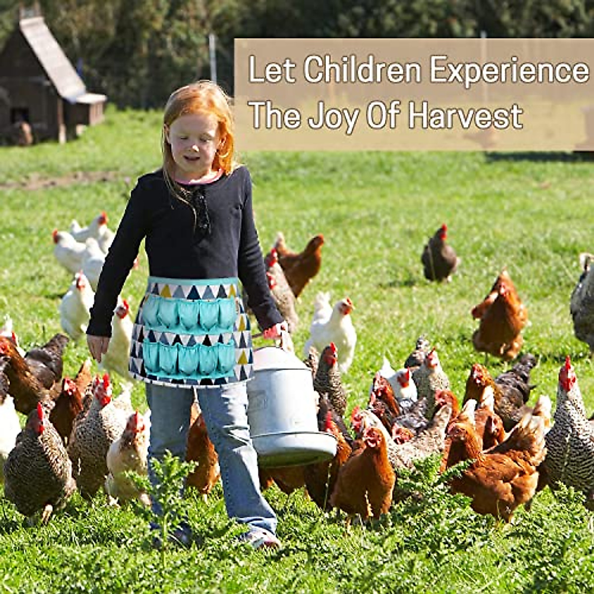 Aurya Kids Egg Apron, Chicken Eggs Collecting Gathering Holder Apron, Hen Duck Goose Eggs Holder Apron for Children