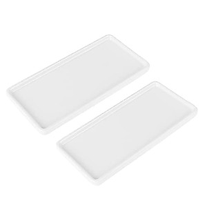 Hemoton Bath Tray for Bathtub 2pcs Bathroom Vanity Tray Ceramic Dresser Jewelry Ring Dish Kitchen Sink Countertop Organizer Plate Holder for Perfume Candles Soap Towel Bathtub Trays for Tub
