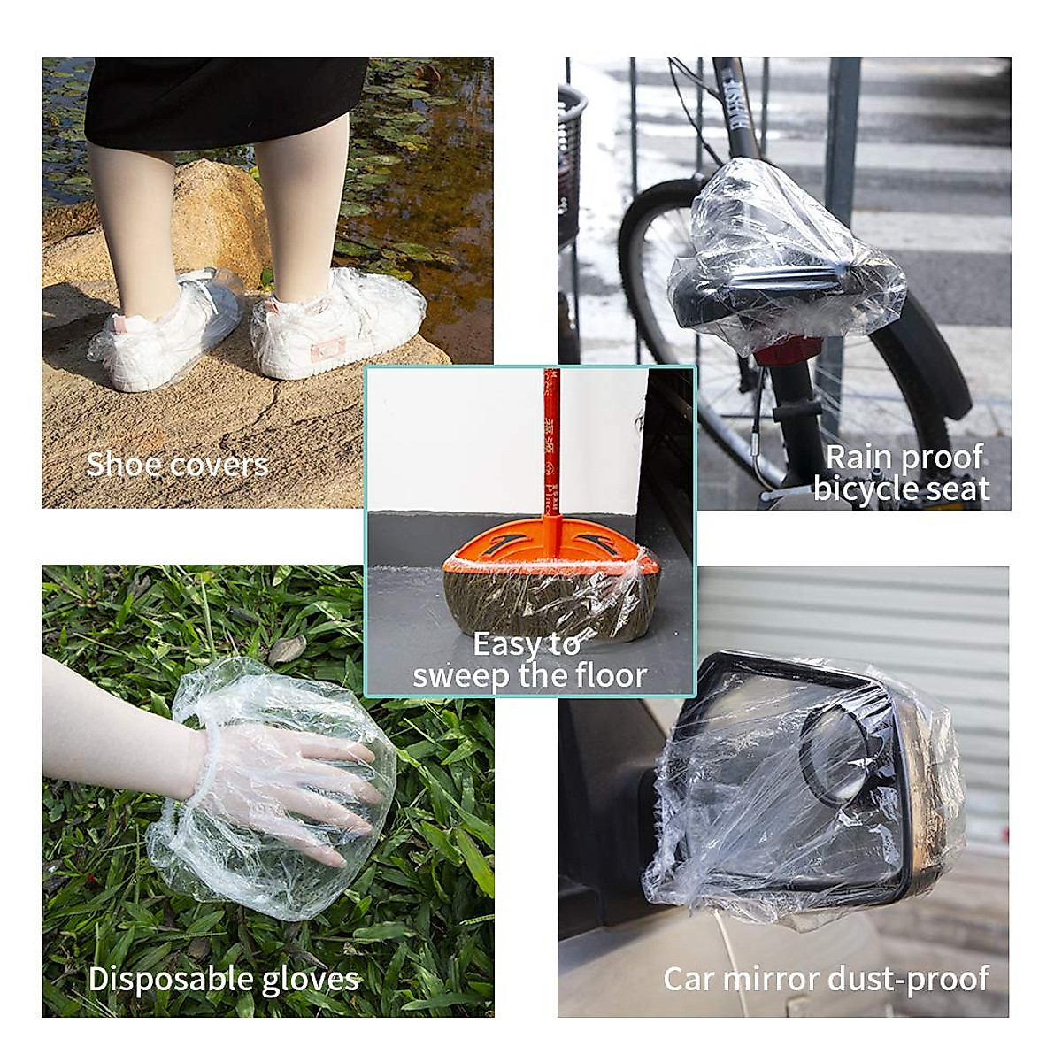 50PCS Disposable Shower Caps, Plastic Clear Thickening and Thick Waterproof Caps for Hair Treatment, Spa, Hotel and Hair Solon, Home Use,Portable Travel (Size 44CM)