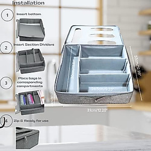Collapsible Fabric Storage Bag Organizer | Fits Ziploc, Hefty | Neatly Organizes Plastic Bags | Ideal for Kitchen Drawers