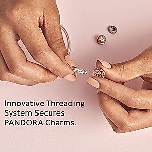 Pandora Jewelry Moments Snake Chain Charm Rose Bracelet, 7.1"