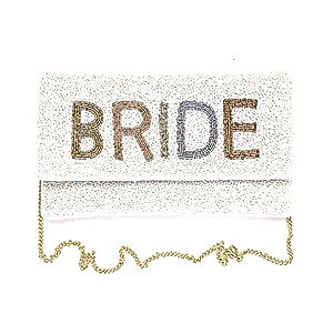 Generic BRIDE Clutch Purse, Gift For Bride, Seed Beaded Clutch Purse, Bridal Purse Clutch, White Beaded Wedding Clutch, Bride Gifts, Bridal Gifts