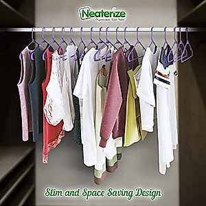 Plastic Clothes Hangers Heavy Duty - Durable Coat and Clothes Hangers - Lightweight Space Saving Laundry Hangers - Perfect Dorm Room Essentials for College Students Guys- 40 Pack Purple