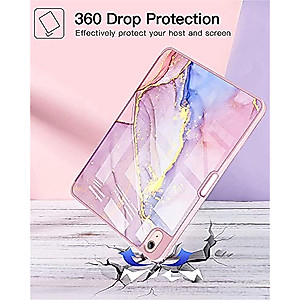 ZtotopCases for New iPad Mini 6 Case 2021, Shockproof iPad Mini 6th Generation Case with Pencil Holder, Auto Sleep/Wake, Premium Protective Smart Cover for iPad Mini 6th Gen 8.3 inch, Marble Pink