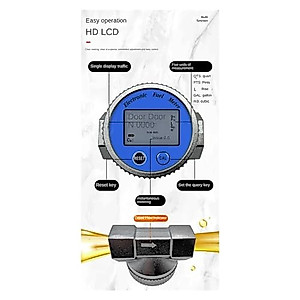Flow Meter Aluminum Alloy High Precision Electronic Digital LCD Fuel Gauge Methanol Oil Flow Meter DN20MM Blue Circular Flowmeter High Stability and Convenient Operation