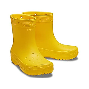 Crocs Unisex Classic Rain Boots, Sunflower, Numeric_7 US Men