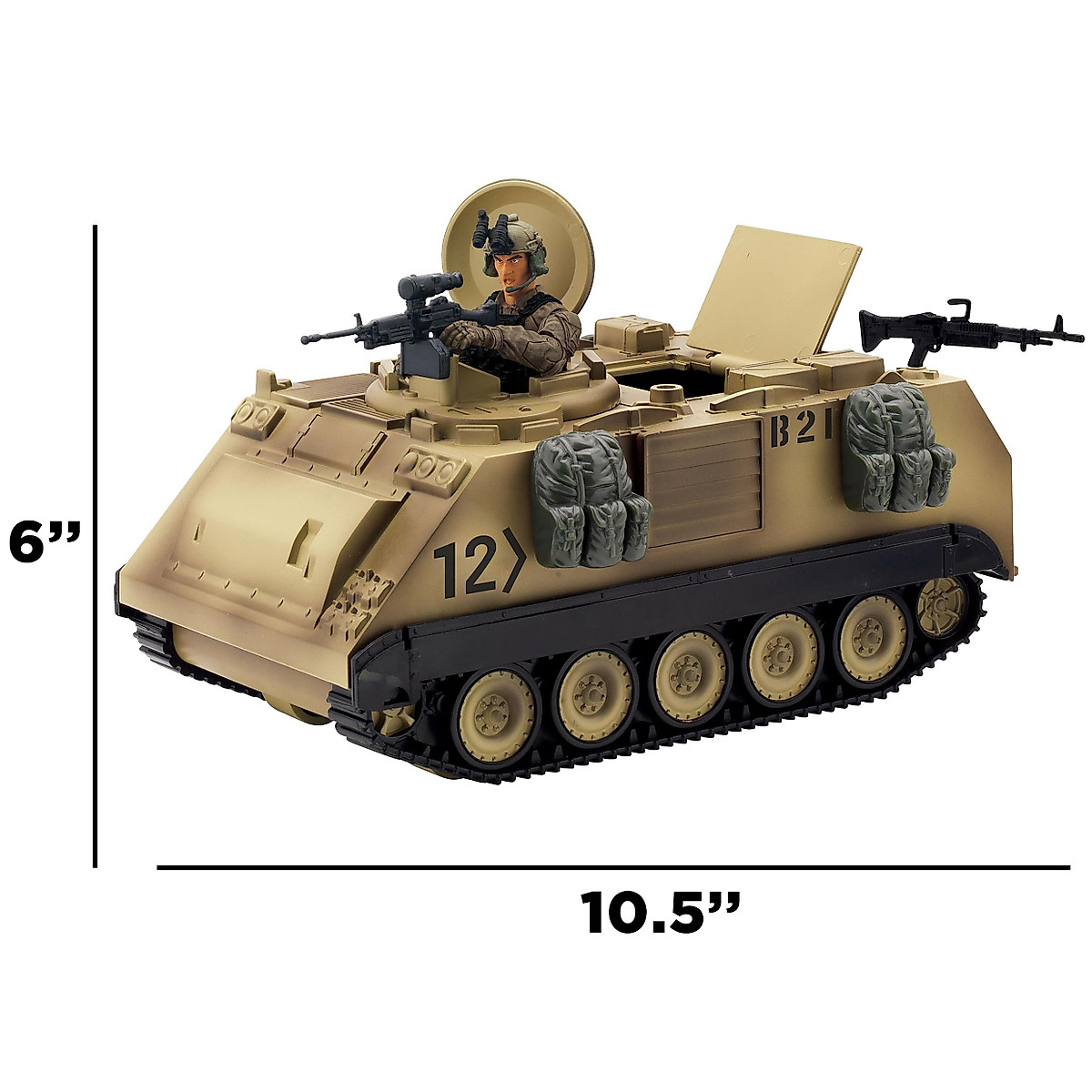 Sunny Days Entertainment M1114 Up-Armored Humvee – Vehicle Playset with Action Figure and Realistic Accessories | 9 Piece Military Toy Set for Kids – Elite Force