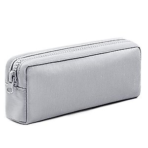 Big Capacity Pencil Case, DOBMIT Pure Color Pen Pouch with Zipper Stationary Storage Bag for Students Officers, Concrete Grey