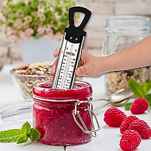 Candy Thermometer with Pot Clip & Hanging Ring Handle Stainless Steel Cooking Thermometer Food Thermometer Deep Fry Thermometer Classic Candy Thermometer