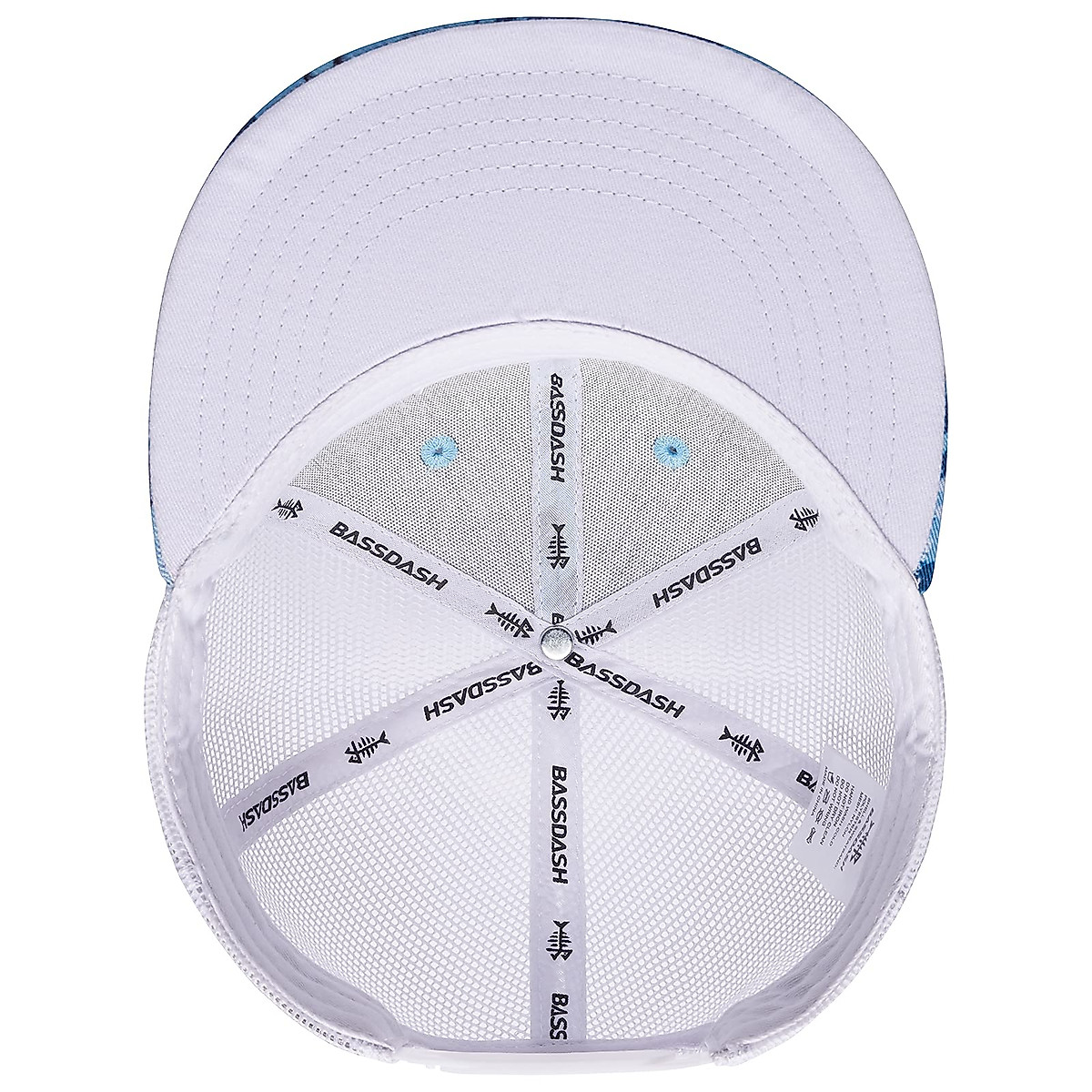 BASSDASH Flat Brim Trucker Cap Adjustable Snapback Hat Mesh Back for Men Women