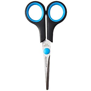 Westcott 5 inch Easy Grip Left Handed Soft Grip Scissor - Black/Blue - Black-Blue