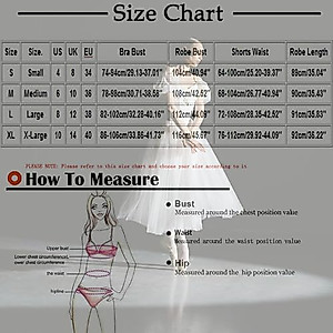 HGps8w Sleepwear for Women 3 Piece Stripe Satin Pajama Set Lingerie Lace Cami Pj Set Sexy V Neck Cami Top with Robe Pink