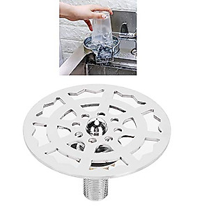 Bar Glass Rinser Faucet Head Stainless Steel Automatic Cup Washer Cleaner Accessory Bar Glass Rinser for Bar Restaurant Hotel Cafe Kitchen Sinks Silver