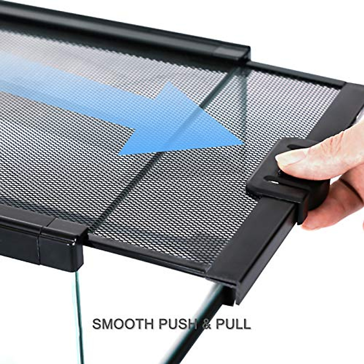 REPTI ZOO Full Glass 15 Gallon Reptile Tank, Medium Reptile Terrarium for Gecko Hermit Crab Hognose Snake etc, Top Screen Ventilation & Feeding