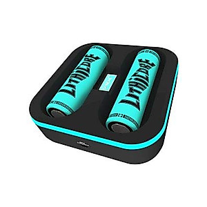 USB 18650 Charger for Rechargeable Battery,Lithicore 2 bay PULSE Smart Universal Charger for AA, AAA, NiMH, NiCd,Li-ion,14650,16340,18350,18490,18500,18650,22650,20700,21700,26500,26650 batteries