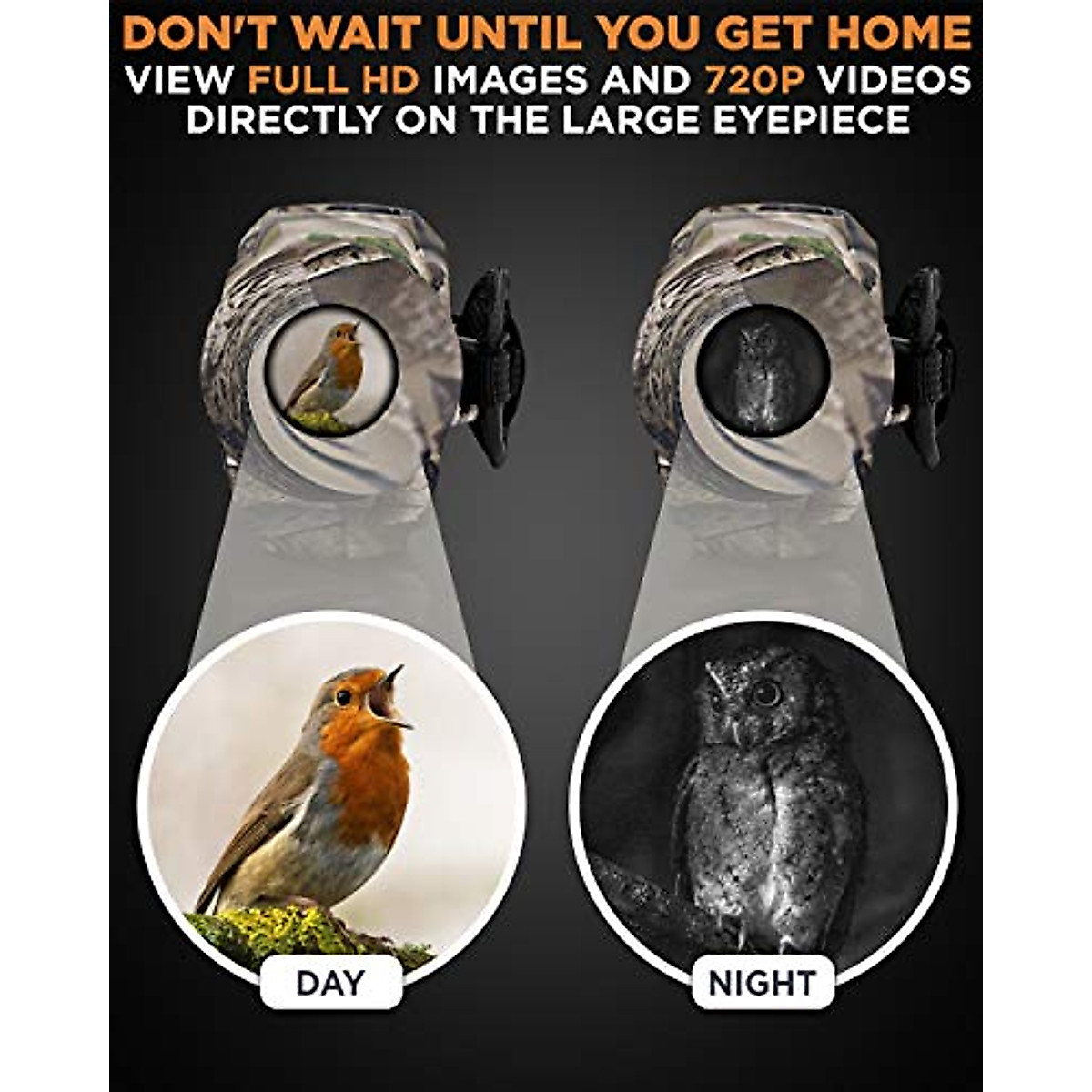 CREATIVE XP Infrared Night Vision Monocular Telescope for 100% Darkness - IR Digital Monocular, High-Tech Spy Gear for Hunting & Surveillance - Save Photo & Video with Card Reader Included