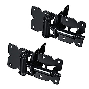 skysen Stainless Steel Vinyl Wood Fence Self Closing Gate Hinges Black(2063 Pair)