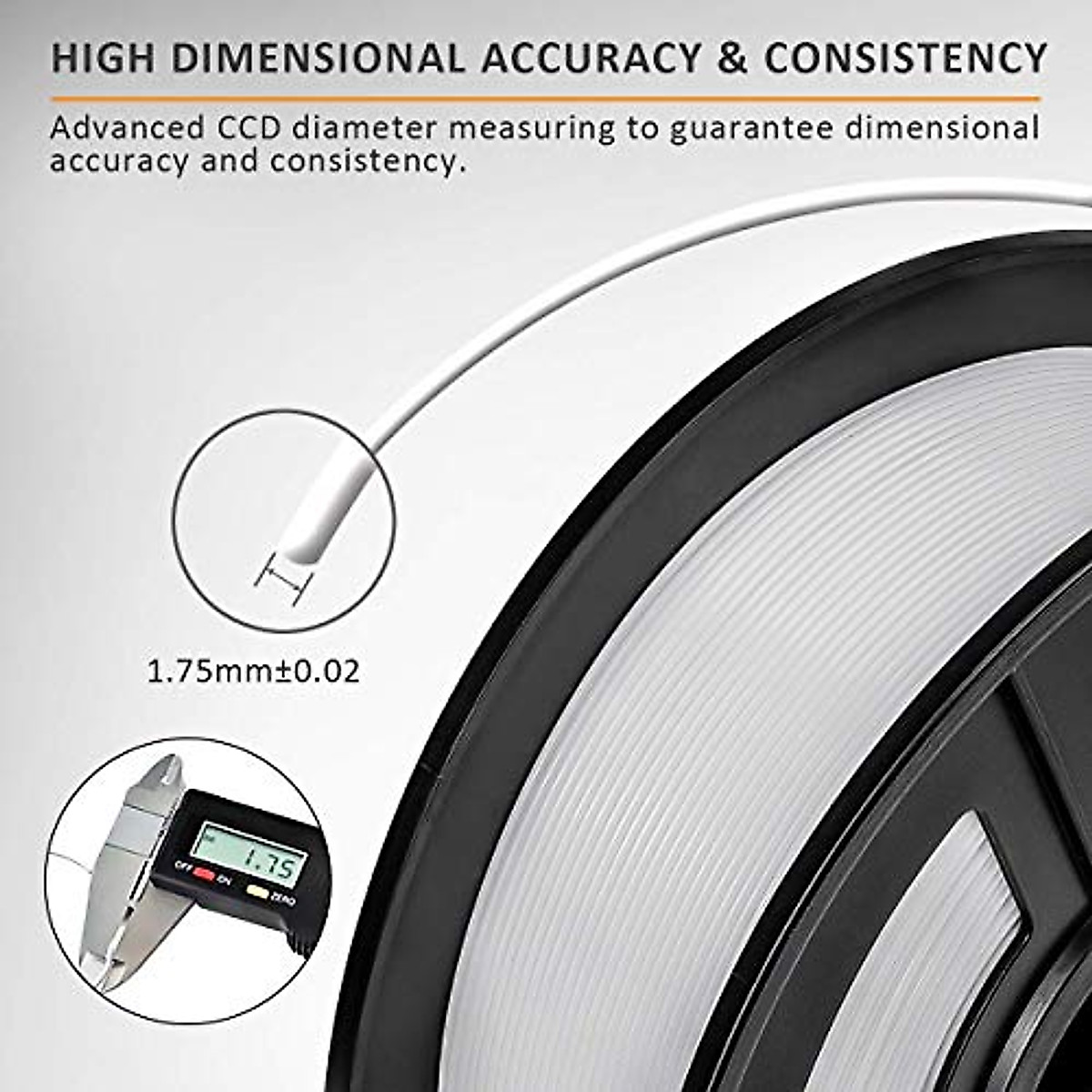 SUNLU PLA 3D Printer Filament, PLA Filament 1.75 mm Dimensional Accuracy +/- 0.02 mm, 1 KG Spool, PLA White+Blue