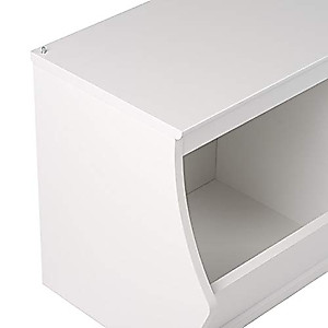 Prepac Monterey Stacked 4-Bin Storage Cubby, White
