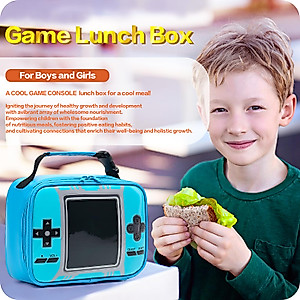 Hairao Boys Lunch Box Leather Lunch Box, Kids Lunch Bags Waterproof Thermal Insulated Cooler Bag Toy Bag for Boys Girls Kids Toddlers Teens school gift