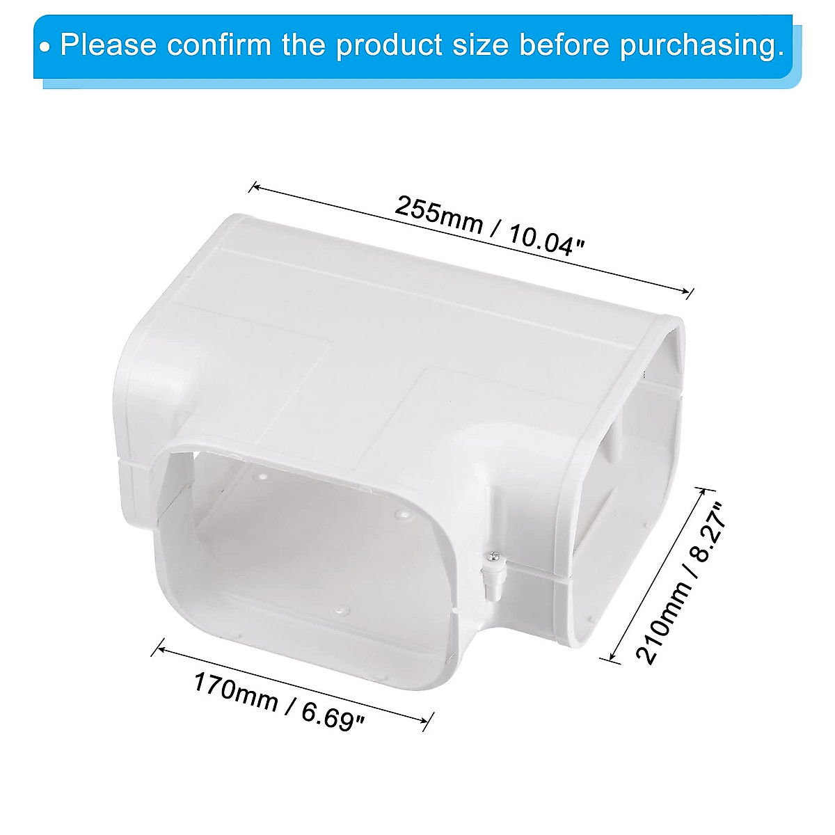 PATIKIL 6" PVC Decorative Line Cover, Tee Elbow Tubing Parts Accessories for Air Conditioner Central AC Heat Pump, White