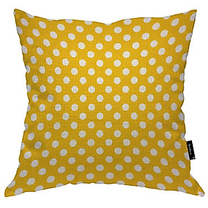 Beabes Yellow Polka Dot Decorative Throw Pillow Cover, Abstract Yellow Polka Dots Double-Sided Pillow Case Couch Pillow Cushion Covers 18X18 Inch Pillowcase for Men Woman