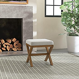 Hillsdale Somerset Backless Wood Vanity Stool for Makeup Room or Bathroom, Dark Driftwood