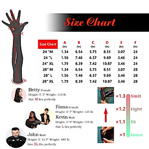 Ftshist Wet Look Gloves Black Shiny Arm Gloves Latex Leather Long Gloves for Women (Black, 28'' XL)