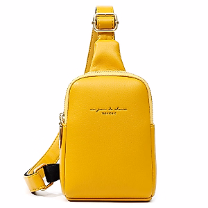 Womens Crossbody Fanny Pack Sling Bag Cell Phone Purse Leather Casual Daypack Sport Chest Satchel for Women