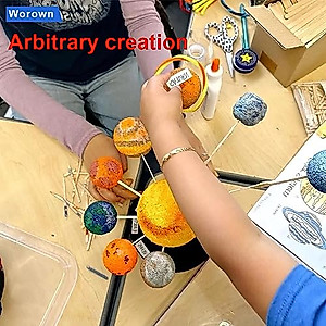 Worown 24 Pack 5 Sizes (1 to 2.4 Inches) White Foam Balls, Solid Polystyrene Balls for Arts & Crafts, Ornaments School Projects Wedding Decorations