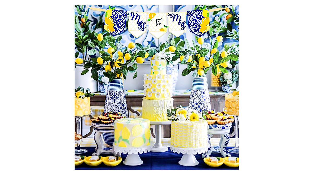 Lemon Bridal Shower Decorations - Miss to Mrs Banner
