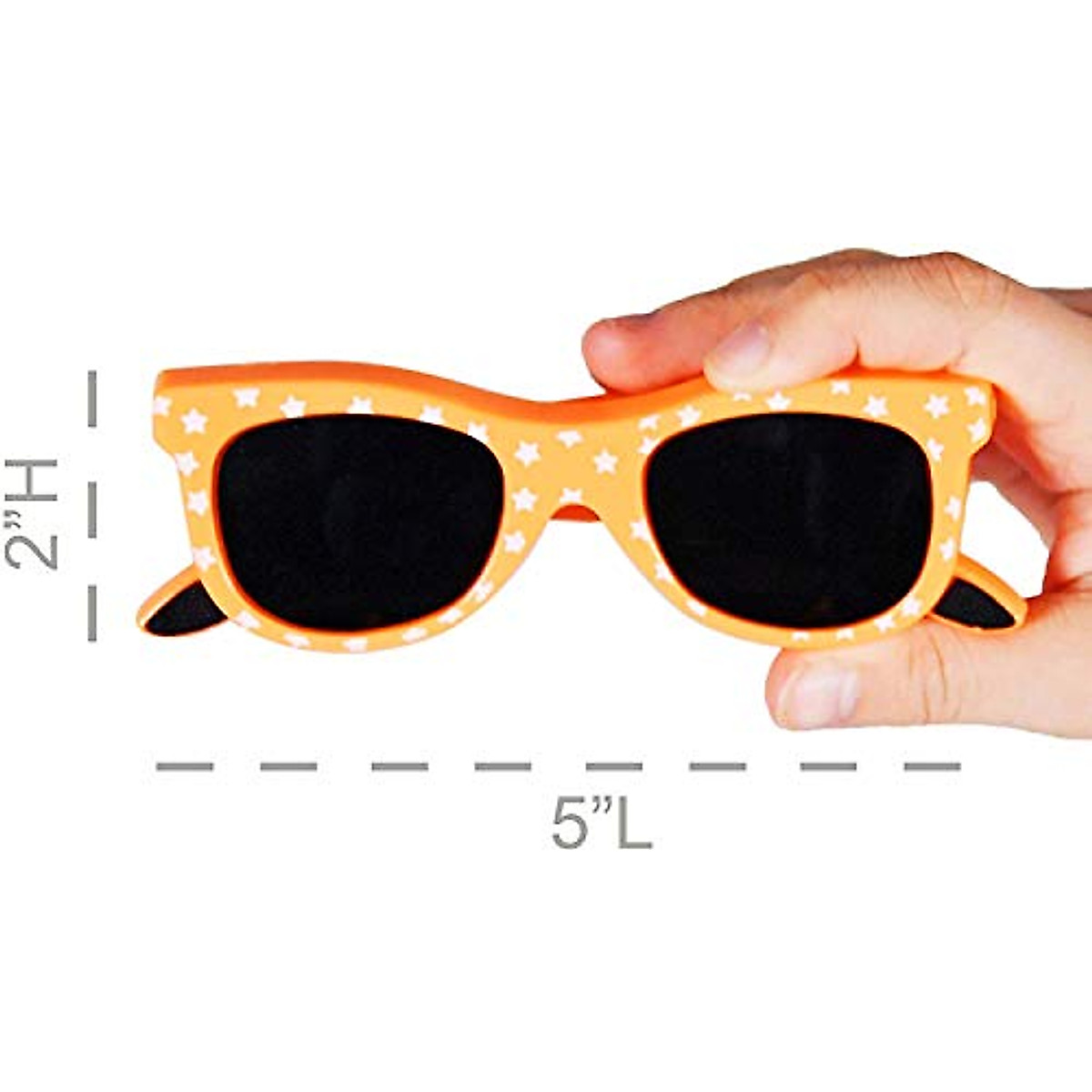 Themed Beach Towel Clips, Pool Towel Accessory, Portable Heavy-Duty Plastic Clamps, (Set of 2), Orange Sunglasses