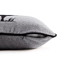 Eddie Bauer Home Throw Pillow with Zipper Closure, Perfect Home Decor for Bed or Sofa, 16" x 20", Elk Charcoal/Black