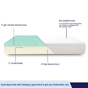 subrtex Twin XL Size Mattress 6 Inch Gel Memory Foam Mattress with Removable Protective Cover in a Box Premium Bed Mattress for Pressure Relief Sleep(Twin XL,6 Inch)