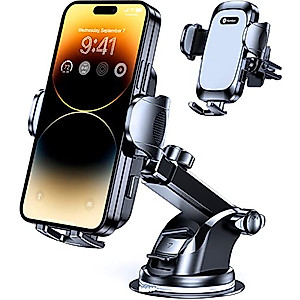 Humixx 【2022 Stable Nano Suction Cup】 Phone Mount for Car Universal Hands-Free Suction Cell Phone Holder for Car Dashboard Air Vent Car Phone Holder Mount for Samsung iPhone 13 14 Plus Pro Max