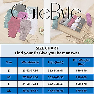 CUTE BYTE High Waisted Thong for Women Underwear Thongs Lace Hollowed V-Shape Waistband Strenchy Sexy Underwear for Women 10 Pack