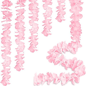 Juinte 20 Pieces 65.6 Ft Faux Silk Wisteria Vine Hanging Garland Faux Wisteria Vine Ratta Hanging Flowers Silk Faux Flowers Garland Faux Flowers Garland for Home Wedding Garden Outdoor Decor (Pink)