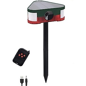 Solar Motion Alarm Outdoor Upgraded 360° Motion Detector & 3x129db Siren Lamp Super Loud Outdoor Motion Alarm 4 Work Modes Strobe Light with Remote