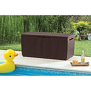Keter Capri Outdoor Plastic Storage Box Garden Furniture, 123 x 53.5 x 57 cm, Brown