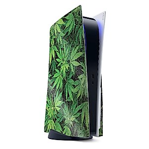 MightySkins Glossy Glitter Skin Compatible with PS5 / Playstation 5 - Weed | Protective, Durable High-Gloss Glitter Finish | Easy to Apply, Remove, and Change Styles | Made in The USA