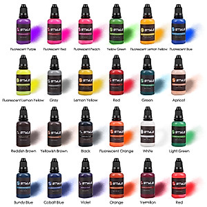 rhinowisdom Airbrush Paint - 24 Colors Airbrush Paint Set 1fl oz, Opaque & Brilliant Colors, Leather & Shoe Acrylic Air brush Paint Kit Ready to Spray Water Based for Artists Beginners Hobbyist…