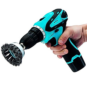 TILAX 3 Inch Wire Cup Brush End Brush Set 3 Piece, Wire Brush for Drill 1/4 Inch Hex Shank Arbor 0.012" Brass Coated Crimped and 0.019" Carbon Steel Knotted Wire Brush, for Drill Attachment