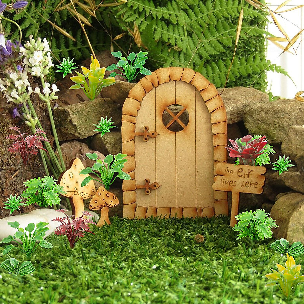 FOIMAS 100pcs Mini Model Plant Miniature Model Tree Flower Green Shrub for Fairy Garden Diorama Train Scenery Railway Sand Architecture Model Craft Supply