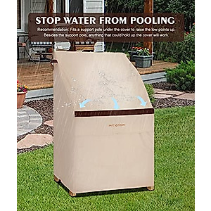 PATIOASIS Waterproof Outdoor Stackable Chair Cover 48'' High, Lawn Chair Covers High Back Windproof UV-Resistant Patio Furniture Cover for for Stacking Chairs