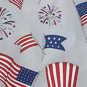 Baby Boys American Flag T-Shirt 4th of July Clothing Toddler Kids Patriotic Shirt Short Sleeve USA Flag Stripe Star Tee Tops Gray