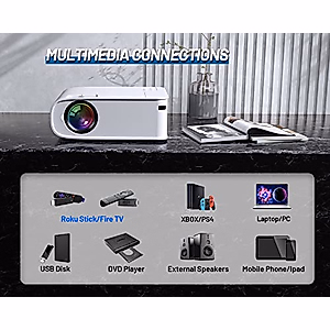 Projector for iPhone, ARTSEA 15000L 4K HD Projector Native 1080P 5G WiFi 2023 Upgrade Indoor Outdoor Video Projector with 100Inch Projection Screen, Movie Home Projector for TV Stick/PS4/Android/iOS