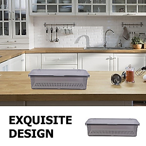 DOITOOL Flatware Tray with Lid, 2Pcs Kitchen Drawer Organizer, Kitchen Cutlery Tray and Utensil Drawer Organizer with Cover, Countertop Silverware Storage Container ( Black )